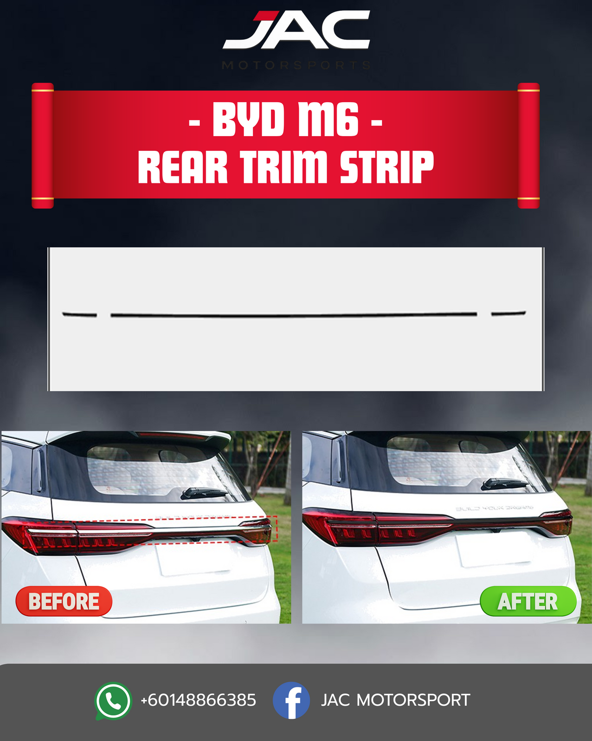 BYD M6 REAR TRIM STRIP – JAC MOTORSPORT