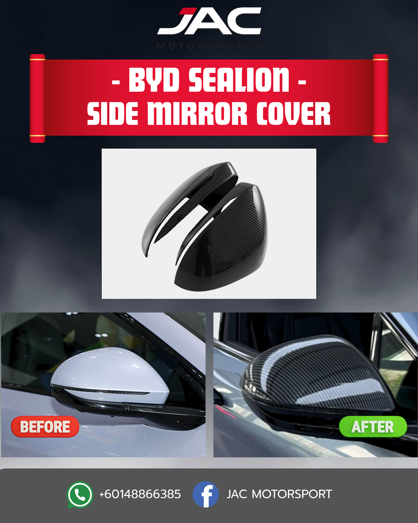 BYD SEALION SIDE MIRROR COVER – JAC MOTORSPORT