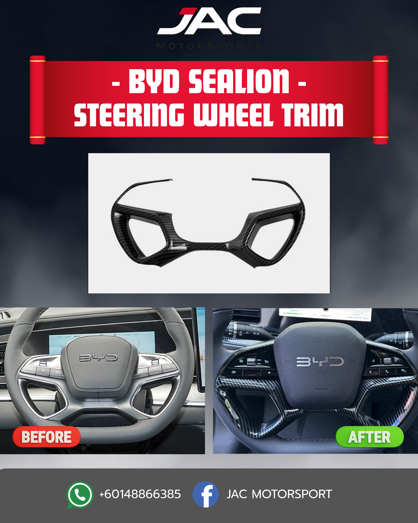 BYD SEALION STEERING TRIM – JAC MOTORSPORT