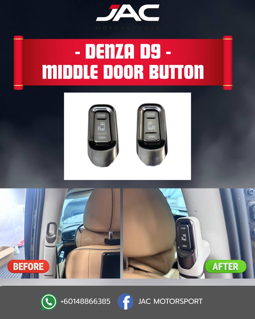 DENZA D9 MIDDLE DOOR BUTTON – JAC MOTORSPORT