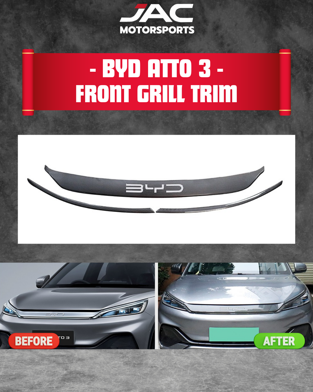 BYD ATTO 3 FRONT GRILL COVER – JAC MOTORSPORT