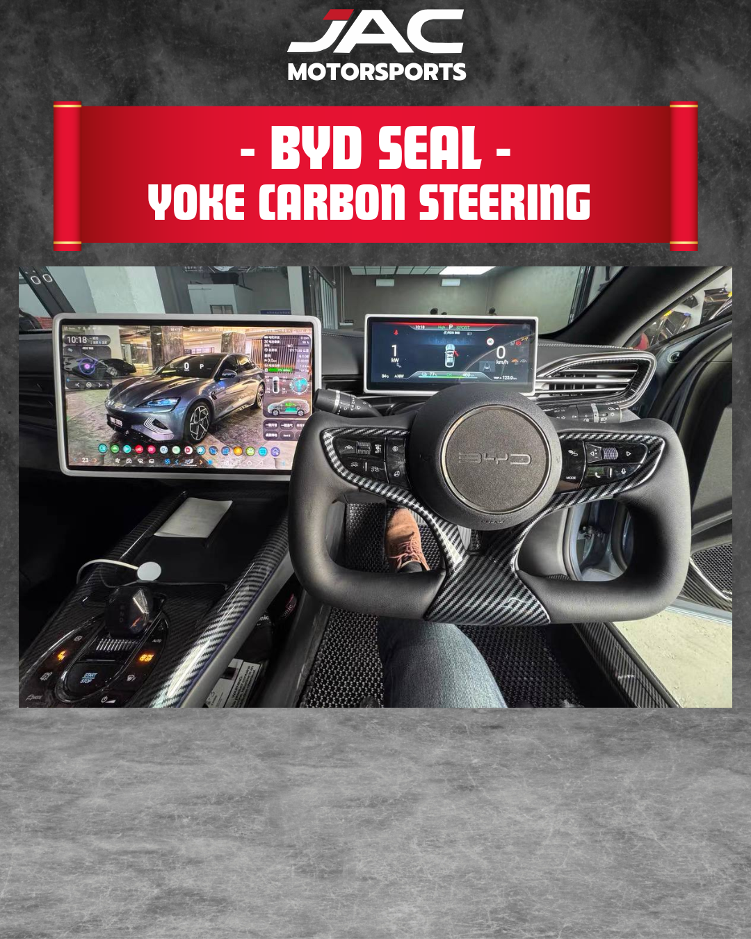 BYD SEAL YOKE CARBON STEERING – JAC MOTORSPORT